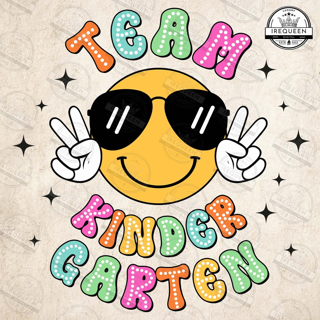 Team Kindergarten Png, Retro Smiley Face Png, Back to School Grade Png ...