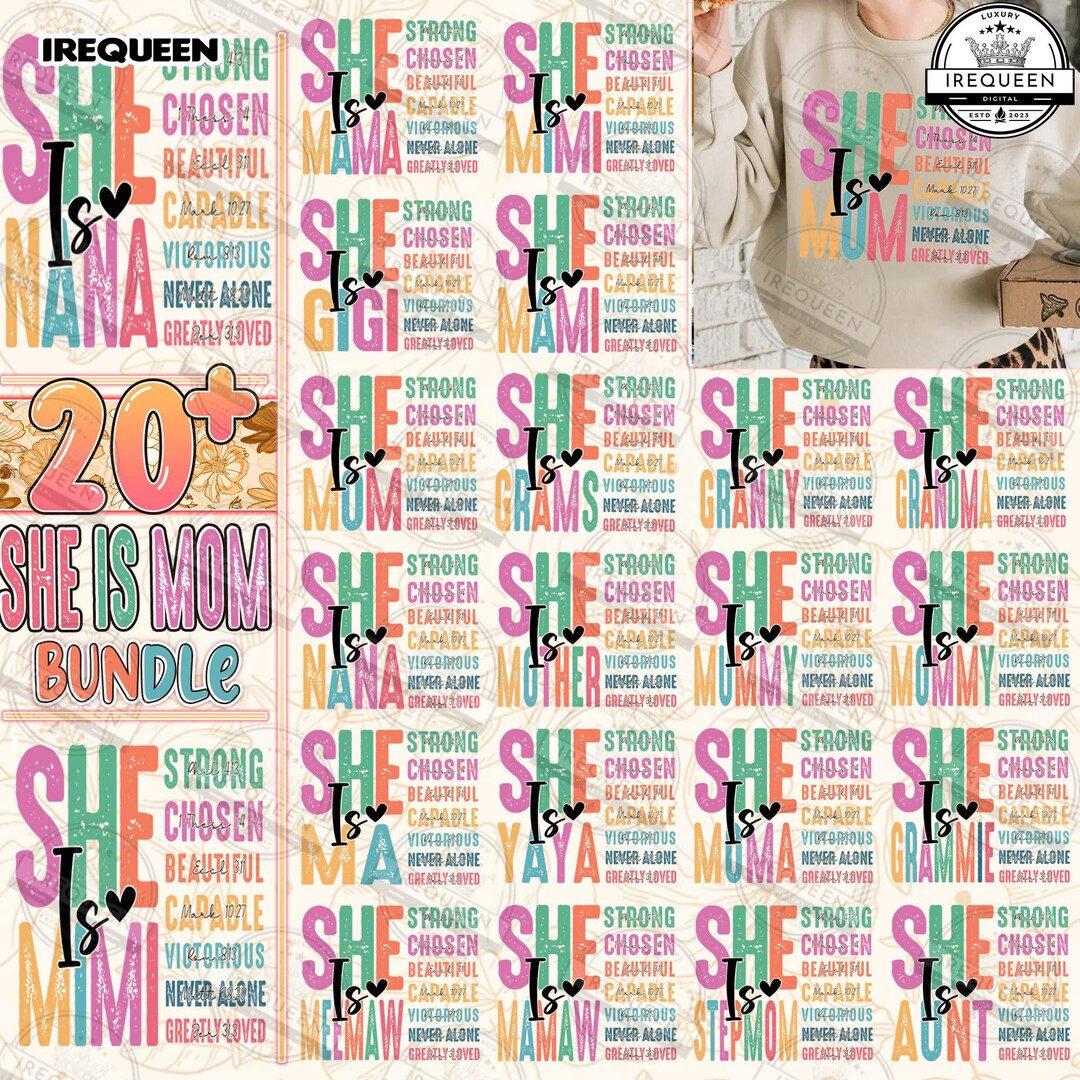 20+ She is Mama Png, Blessed Mom PNG, She is Mom Bundle PNG, Meme PNG ...