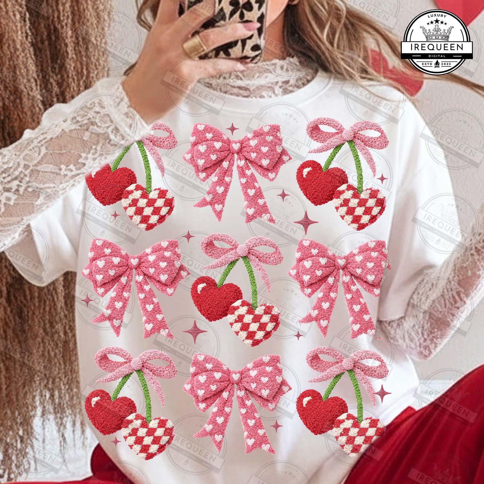 Cherry Fuzzy Png, Trendy Valentines Png, Pink Bow Png, Coquette Bow ...