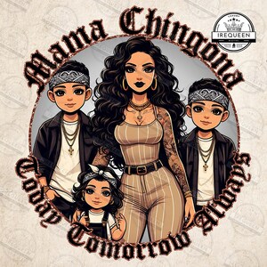 Mama Chingona Chicana Mom Png, Chibi Style Latina Mother's Day Png ...