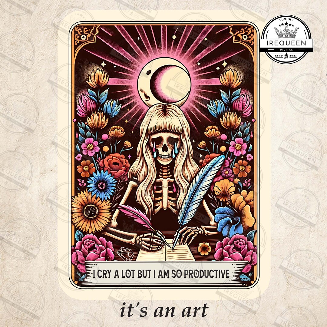 Tarot Card Cry but Productive Png, Tarot Card Music Png, Love and ...
