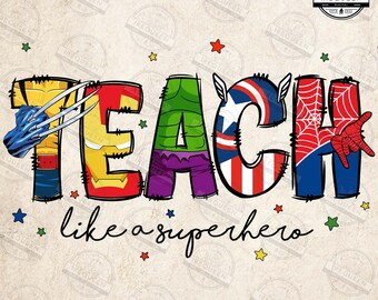 Teacher Superhero - PNG - Digital Download - Etsy