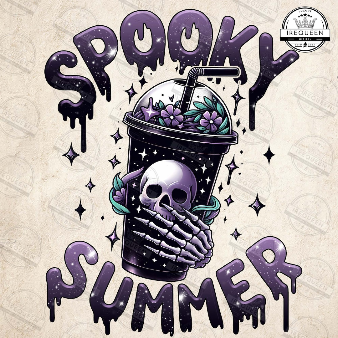 Spooky Summer PNG, Summer Vibes Skeleton Clipart, Coffee Lover, Coffee ...