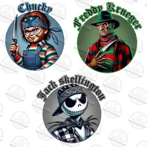 5 Halloween Horror Movie Killers Png Bundle, Chicano Cholo Horror ...