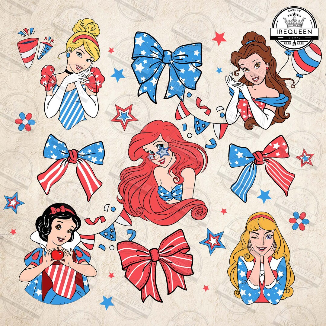 Princess 4th of July, Happy 4th of July Png, Red White and Blue ...
