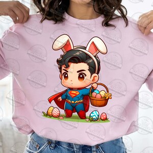 8+ Chibi Superhero Easter Cartoon Png Bundle, Cartoon Easter Png, Happy ...