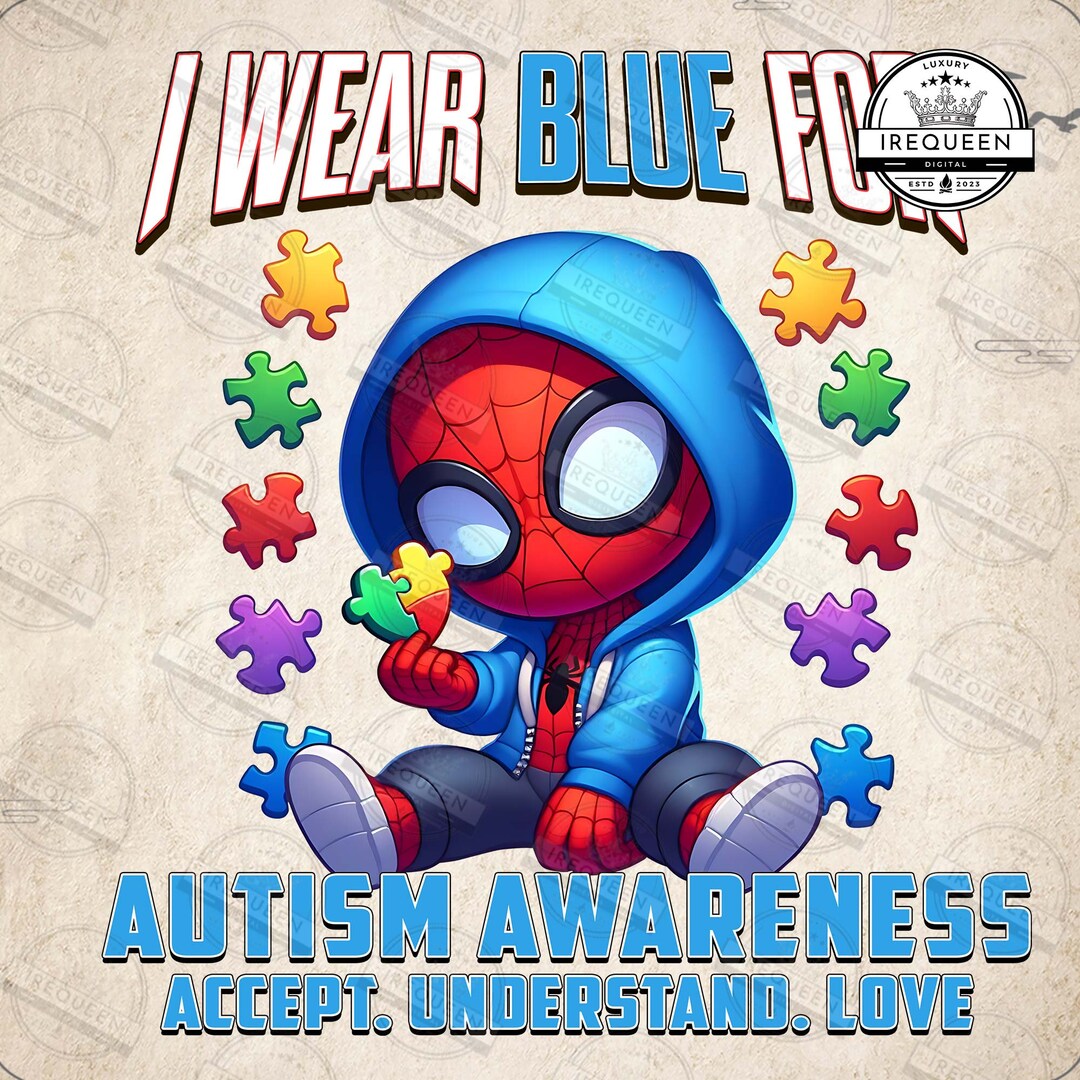 Autism Superhero Png, I Wear Blue for Autism Awareness Png, Awareness ...