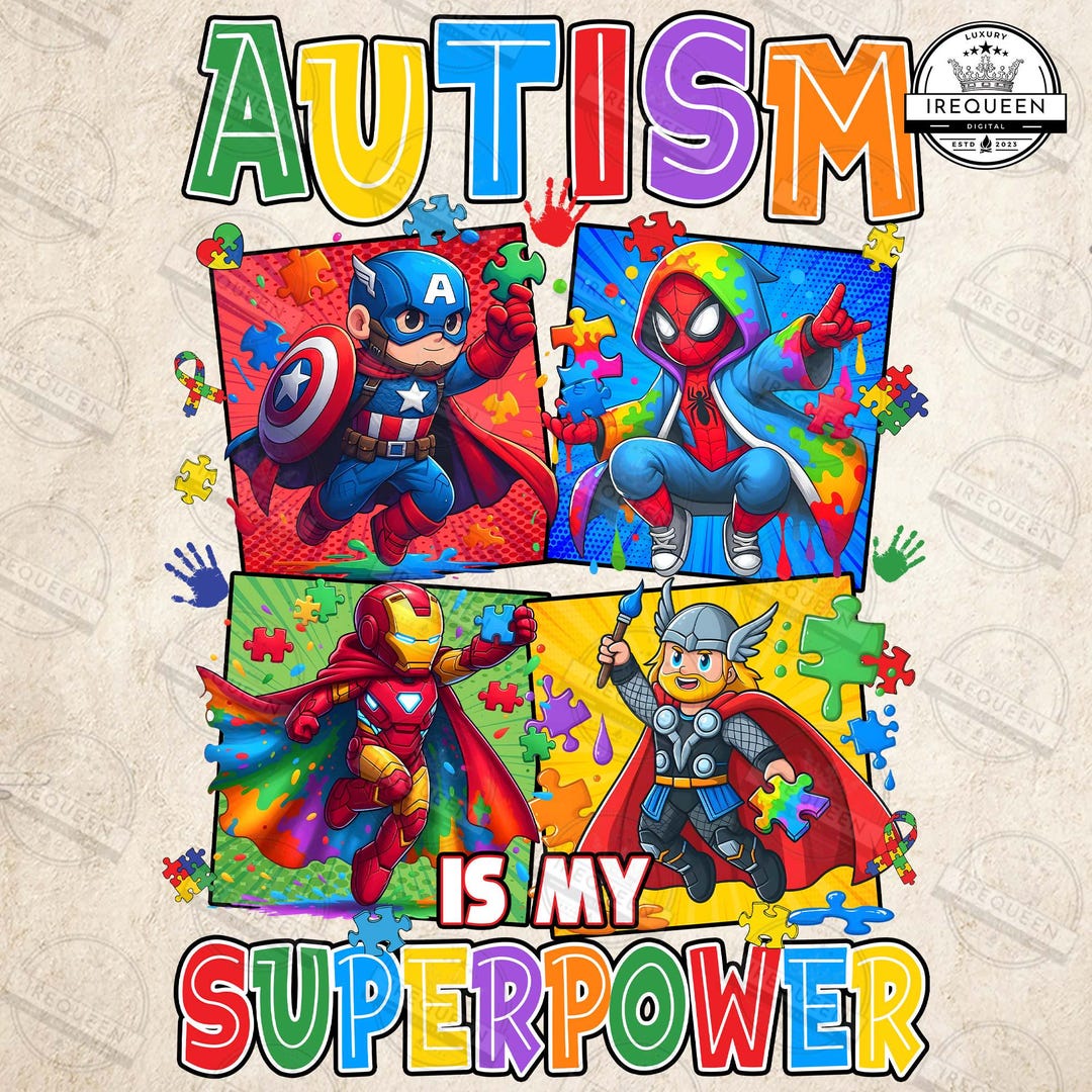 Movie Superhero Autism Cartoon Png, Autism is My Superpower Png ...