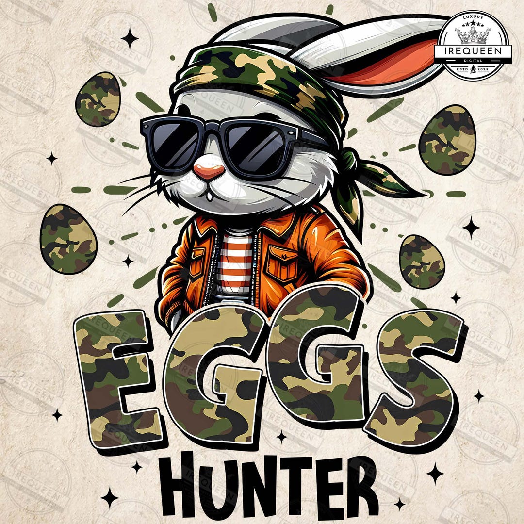Egg Hunter Png Sublimation Design, Happy Easter Png, Camo Hunter Png ...