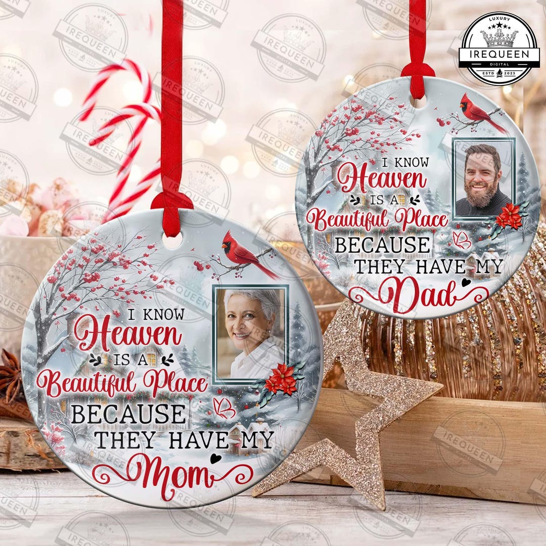 Canva Editable I'm Always With You Round Ornament PNG Template, Custom ...