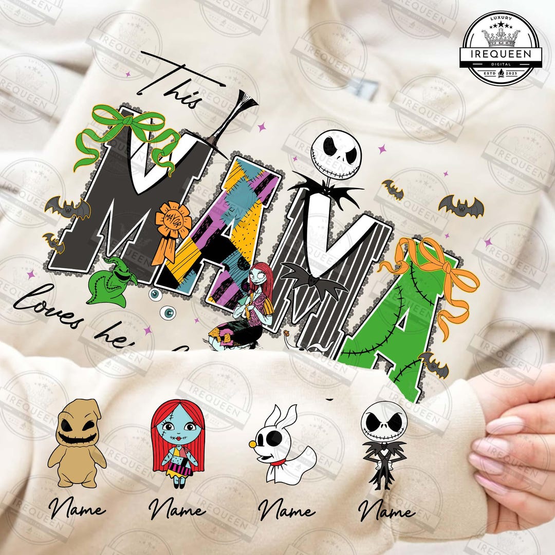 This Mama Loves Her Nightmares Png, Custom Spooky Mama Halloween Png ...