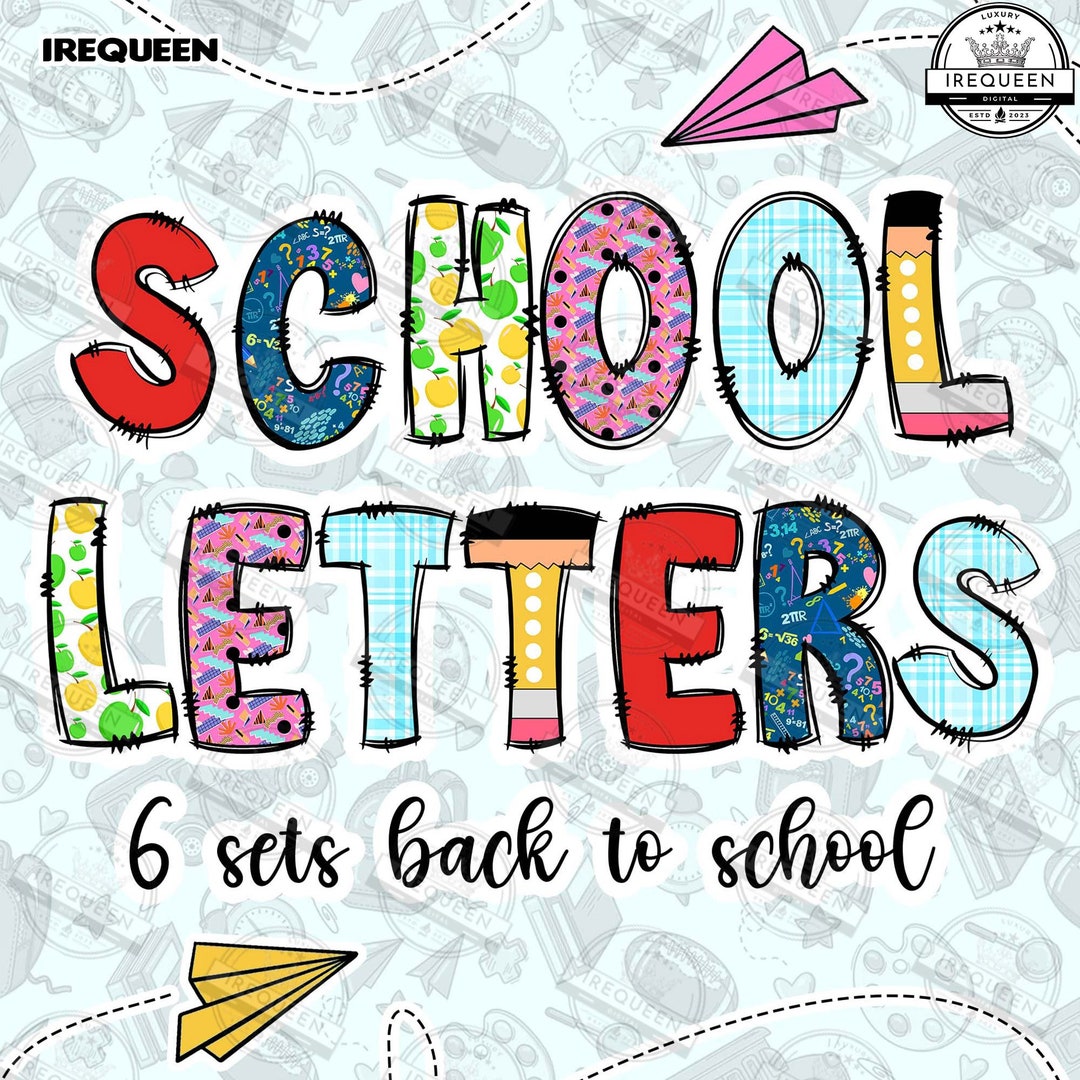Back to School PNG Alphabet Bundle, Apple Pencil Note Grid Paper ...