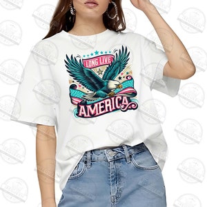 Long Live America Design PNG, Patriotic Retro Eagle Png, Eagle Pink USA ...