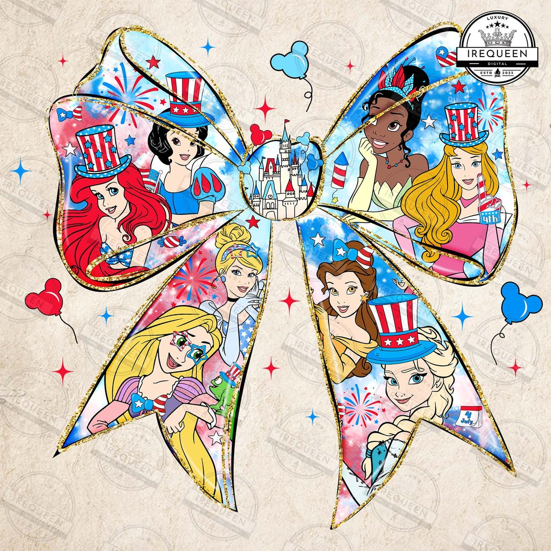 Cartoon Retro America Png, Princess 4th of July Png, Princess America ...