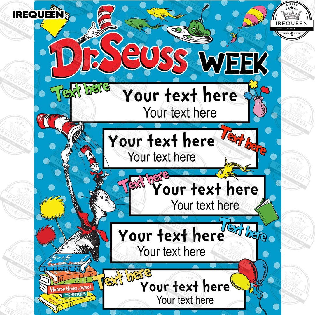 Canva Template Read Across America Week 2026, School Spirit Week ...