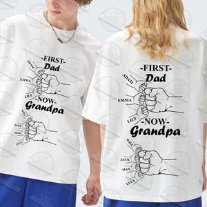 Custom First Dad Now Grandpa Svg, Father's Day Svg, Baby Toddler Kid ...