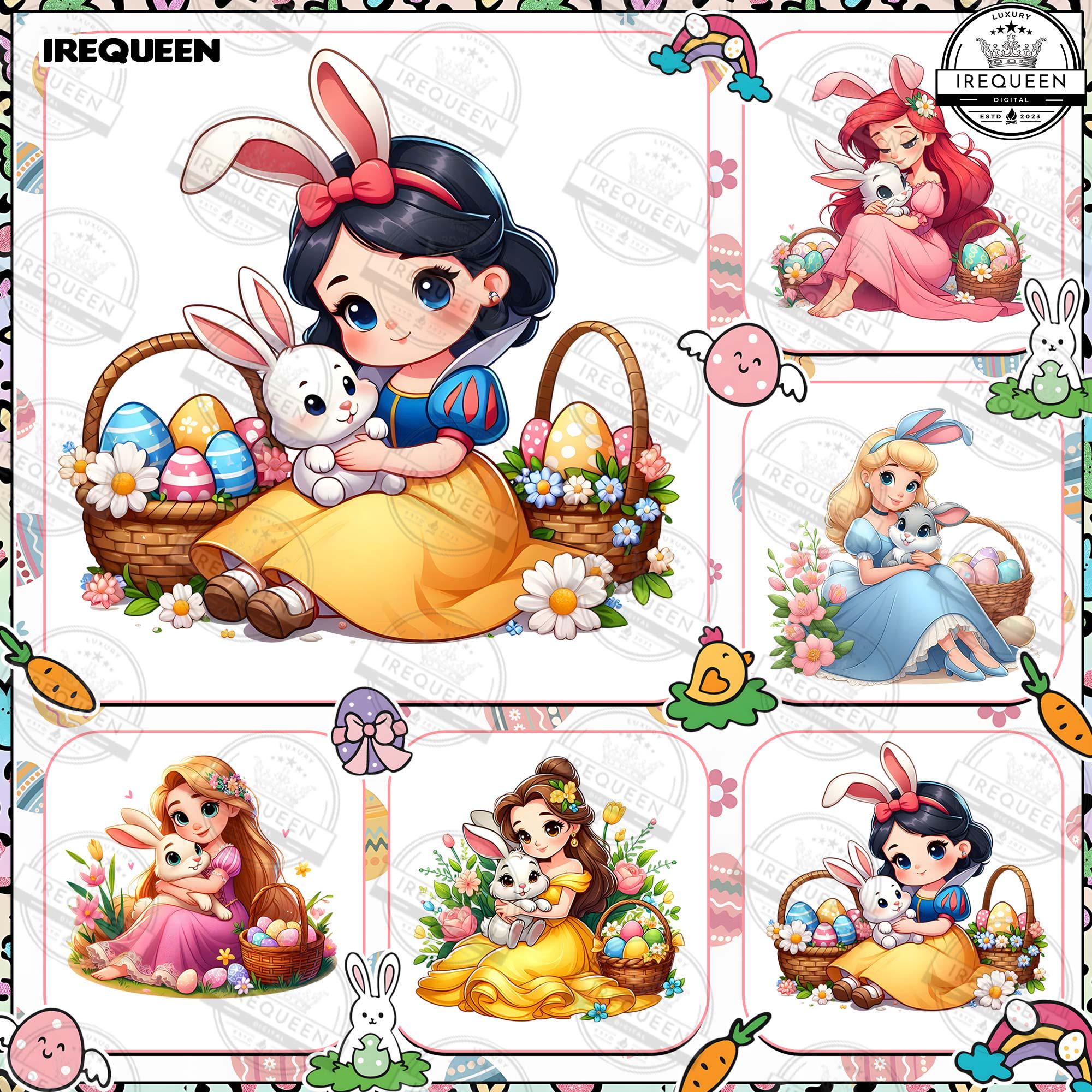 Bundle Princess Easter Png, Cartoon Princess Easter Bunny Png, Easter ...