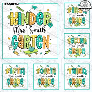 School Grade Bundle Png, Back to School Png, Retro Teacher Png ...