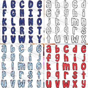 CUSTOM Name Kid Independence Day Png Bundle, Patriotic Alphabet Doodle ...