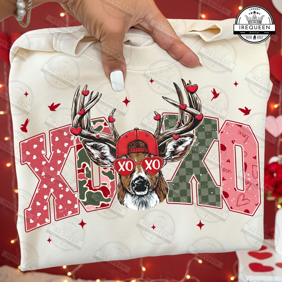 XOXO Boys Valentines Png, Valentine Design for Deer Hunter, Mad Love ...
