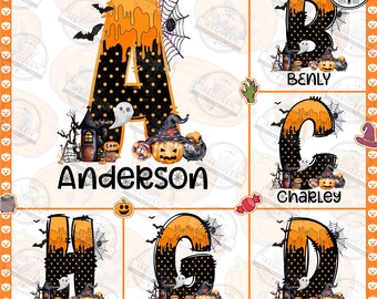 Halloween Alphabet Custom Name Png, Halloween Letters Alphabet Trick or ...