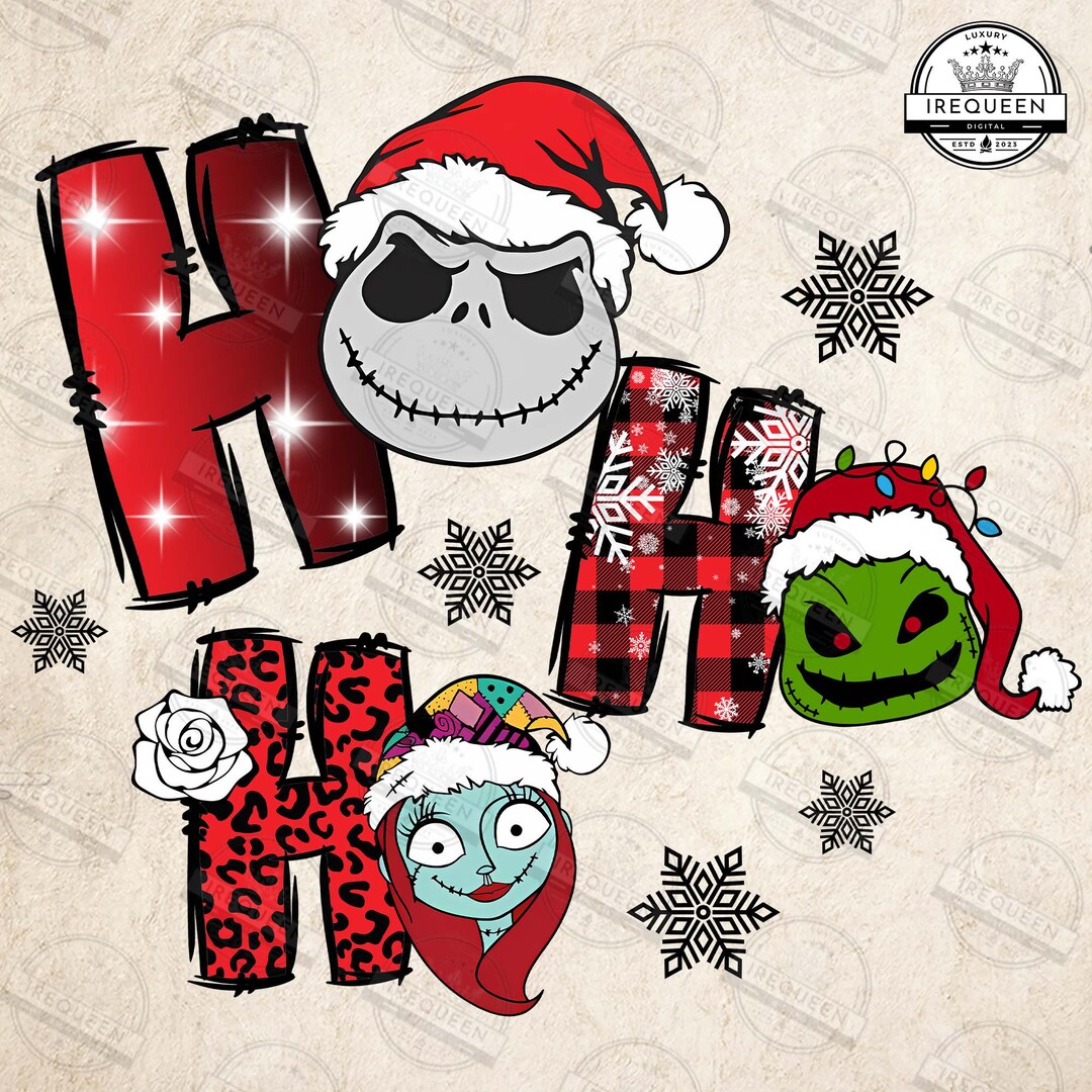 Cartoon Horror Ho Ho Ho Png, Nightmare Christmas Couple Png, Christmas ...