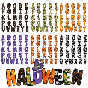 Halloween Doodle Letters With Clip Art, Make Your Own Name, Doodle ...