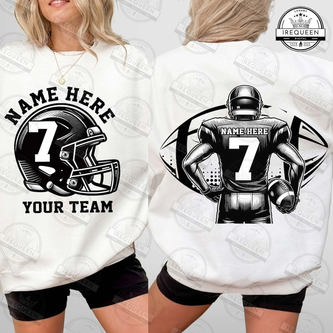 Custom Football Png, Football Team Png, Retro Sports, Personalized Text ...