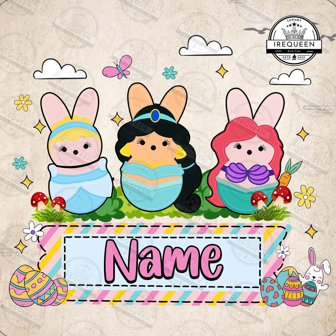 CUSTOM Easter Name Peeps Png, Princess Kid Name Peeps Easter Day ...