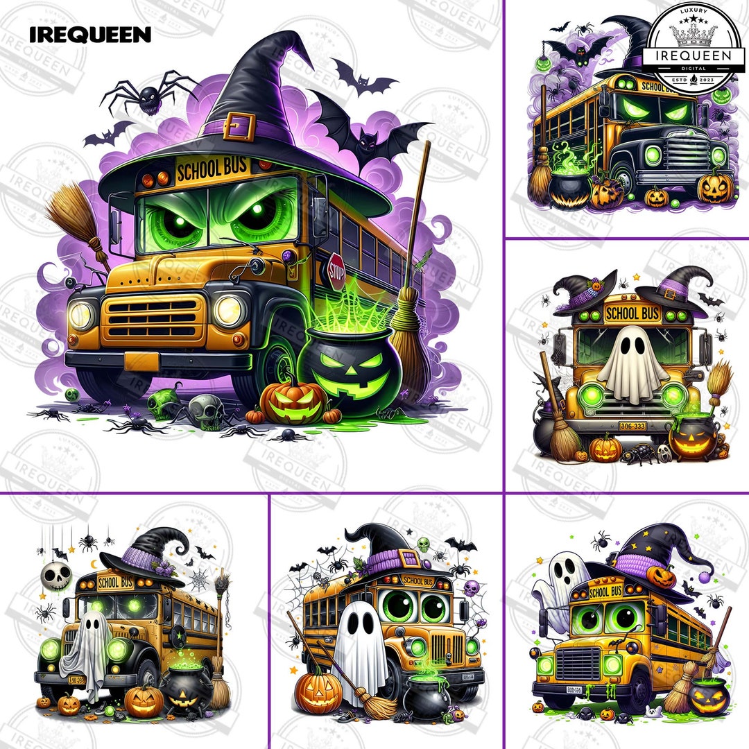 Halloween School Bus Png Bundle, Back to School Png, School Bus Driver ...