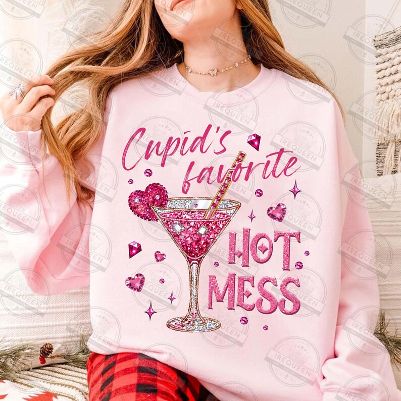 Cupid's Hot Mess PNG, Glitter Valentines Martini Png, Valentine Drink ...