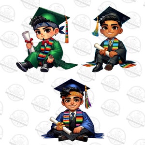 5+ Boy Para Mi Familia Chicano Png Bundle, Graduation Chibi Style Png ...