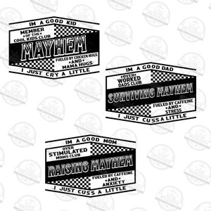 Raising Mayhem Mom Svg, Mayhem Svg, Fueled by Caffeine Svg, Mother ...