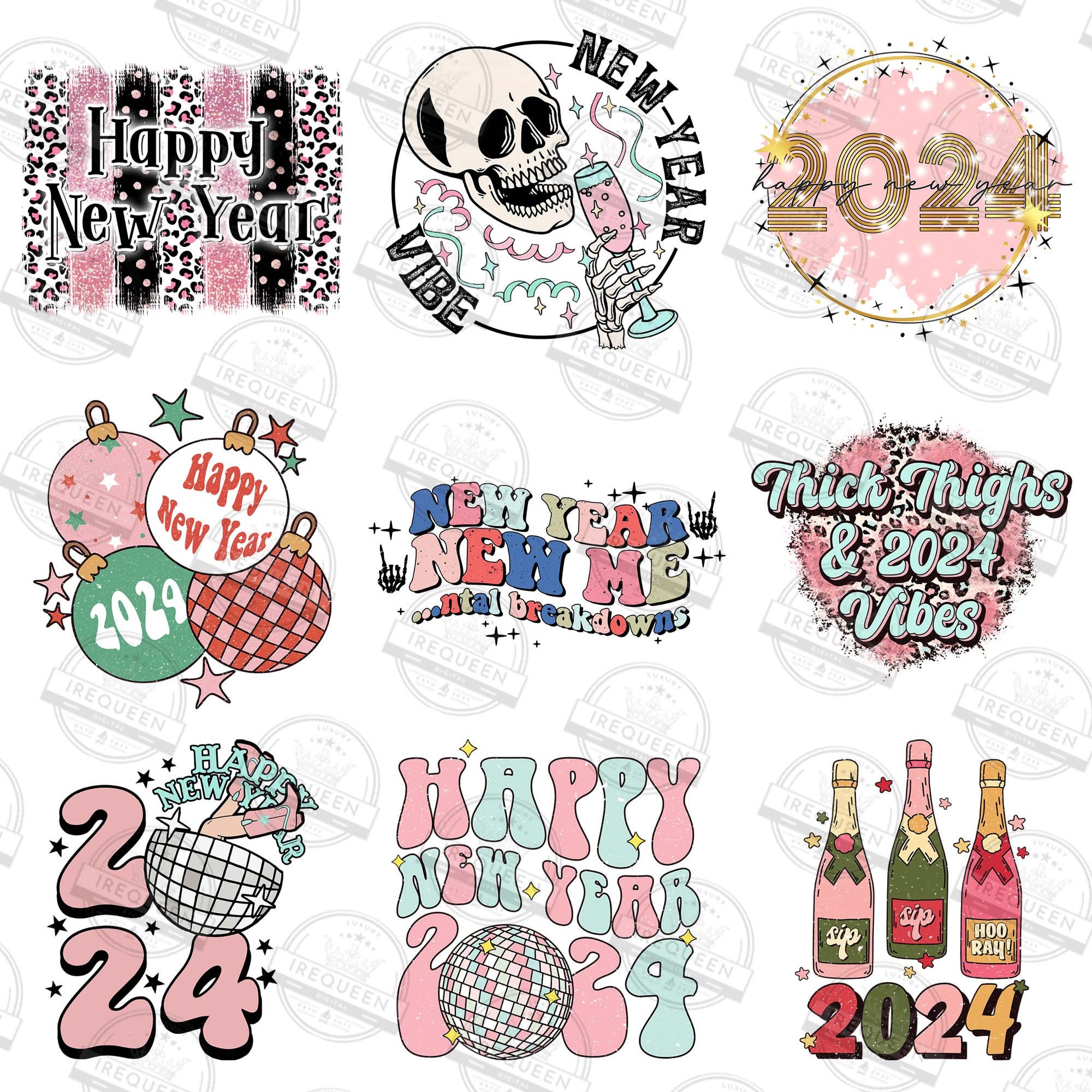 20 New Year 2024 Png, Howdy New Year 2024 Png, Retro New Year Png, New ...