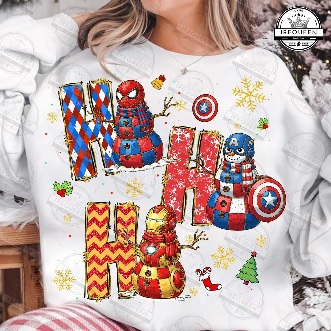 Hohoho Christmas Png, Christmas Superhero Characters Png, Snowman ...