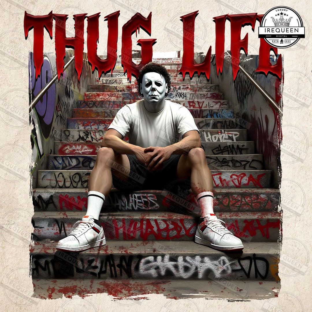 Thug Life Horror Movie Png Scary Halloween Png Horror Friend Png Halloween Shirt Design Png