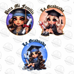 5+ La Graduada Chicana Png Bundle, Graduation Chibi Style Png, Educated ...