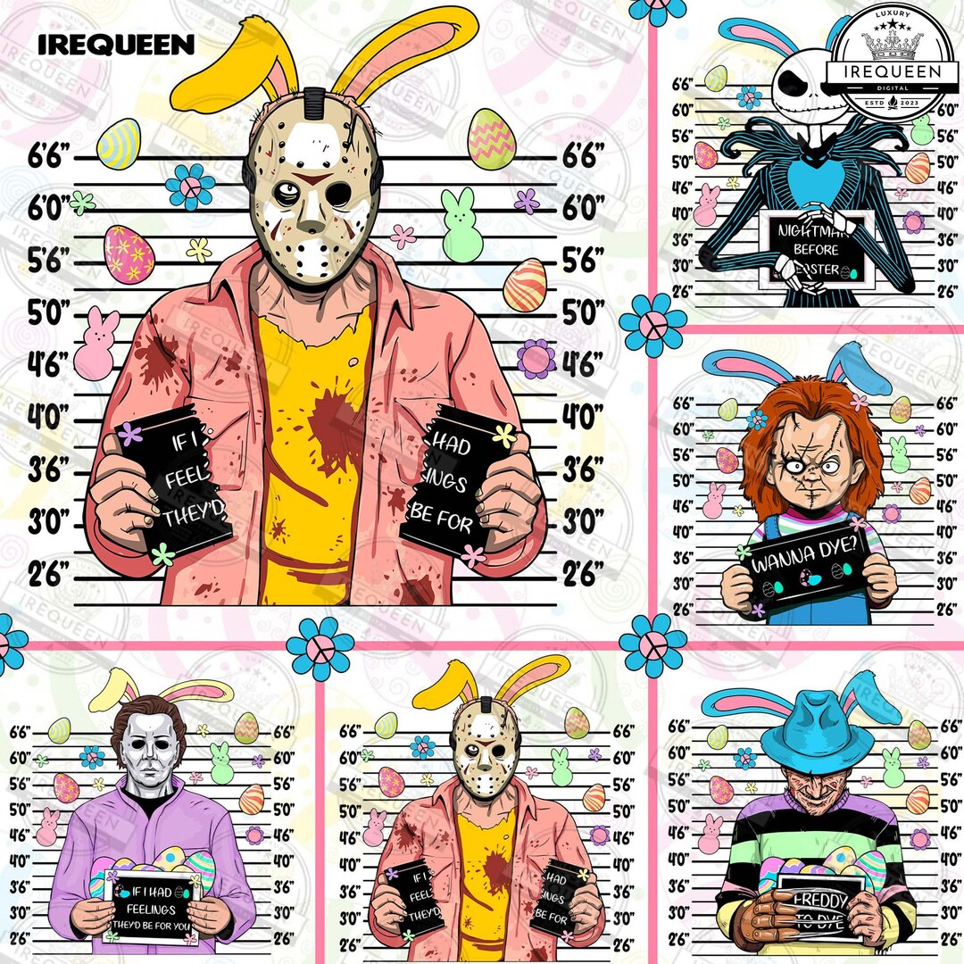 5+ Horror Movie Killer Mugshot Png Bundle, Horror Easter Png, Funny ...