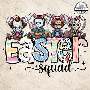 Killer Easter Squad Png, Horror Movie Png, Retro Easter Png, Easter ...