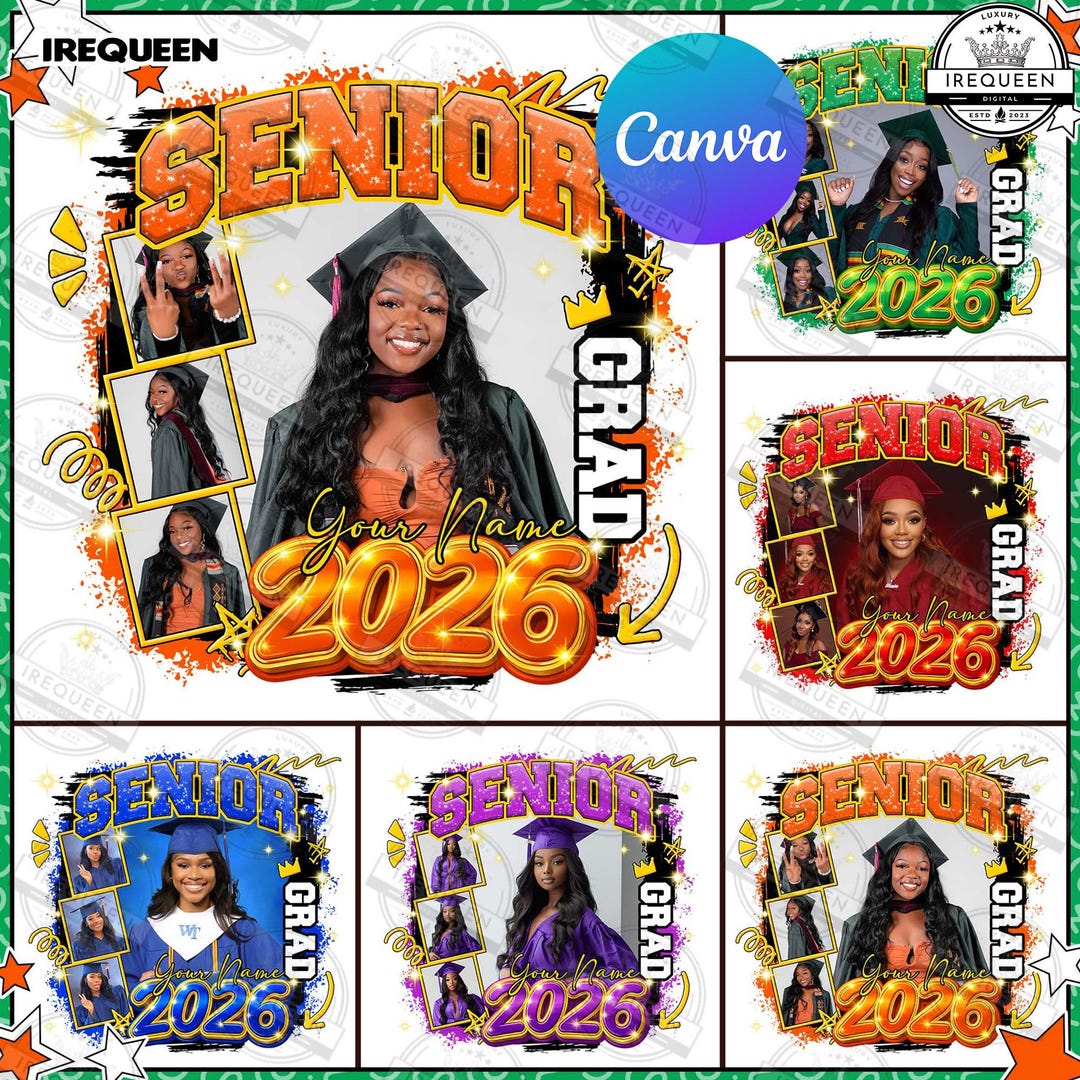 Graduation Insert Photos Editable Canva Template, Graduation Senior ...