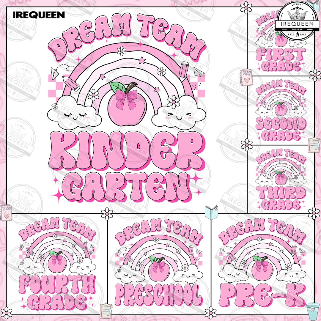 Rainbow Grade Bundle Png, Kindergarten Png, Teach Love Inspire Png ...