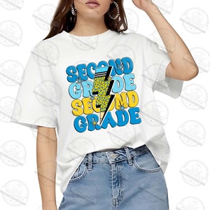 Retro Second Grade Png, Retro School Sublimation Designs, Bright Dots ...