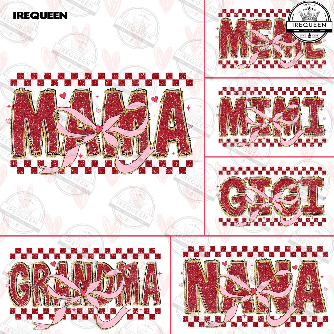 Mama Mini Coquette Checker Png Bundle, Pink Valentine Png, Mama Mini ...