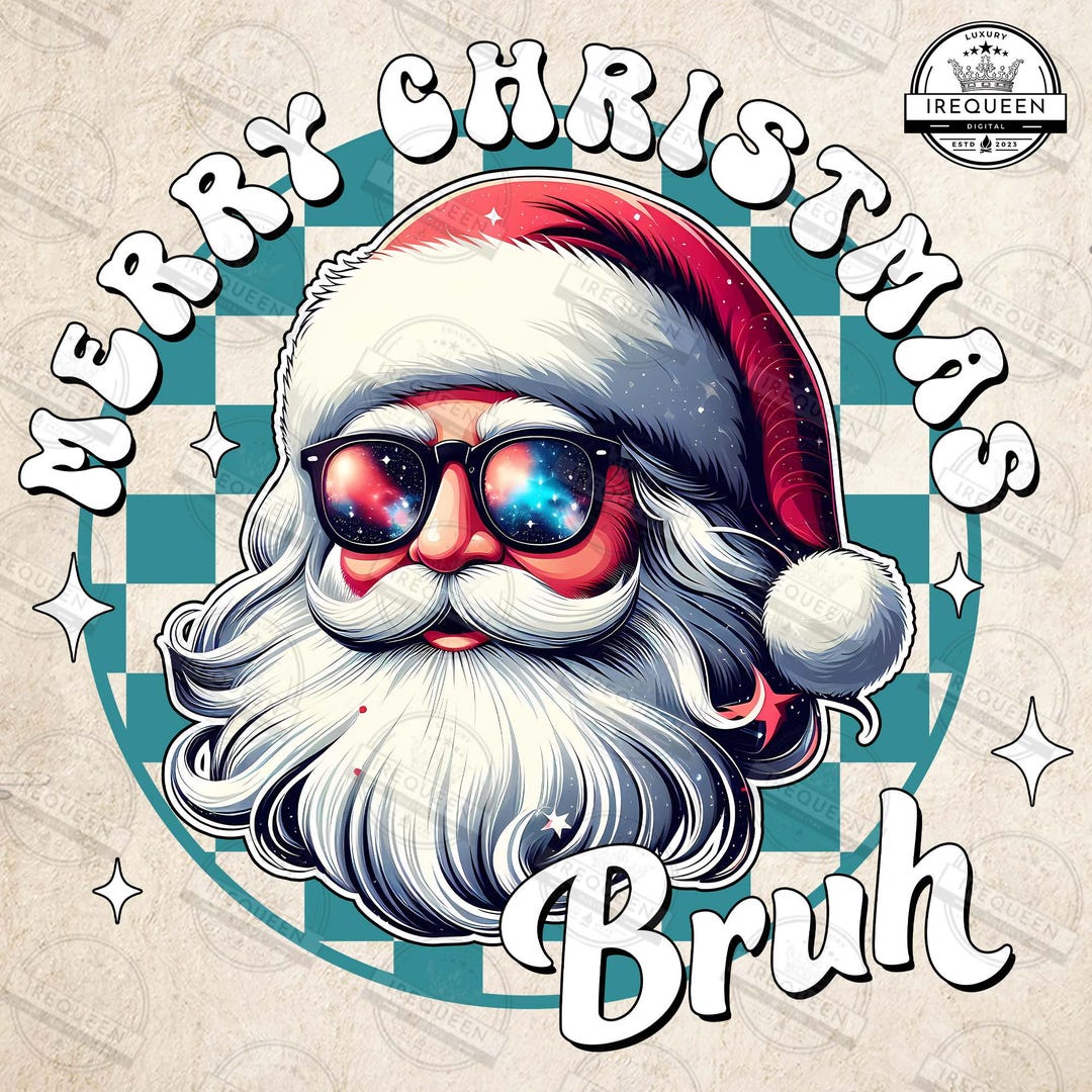 Merry Christmas Bruh Png, Vintage Santa Png, Santa Claus Funny Designs ...