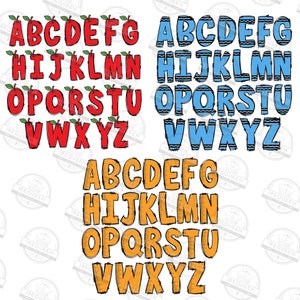 Doodle Letters & Numbers PNG, Back to School Png, Back to School Png ...