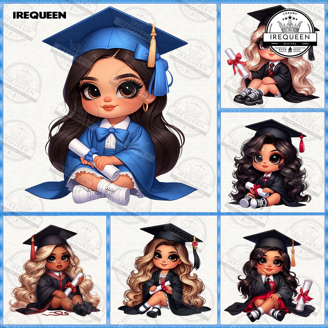 6+ Graduation La Graduada Chola Png Bundle, Graduation Chibi Style Png ...