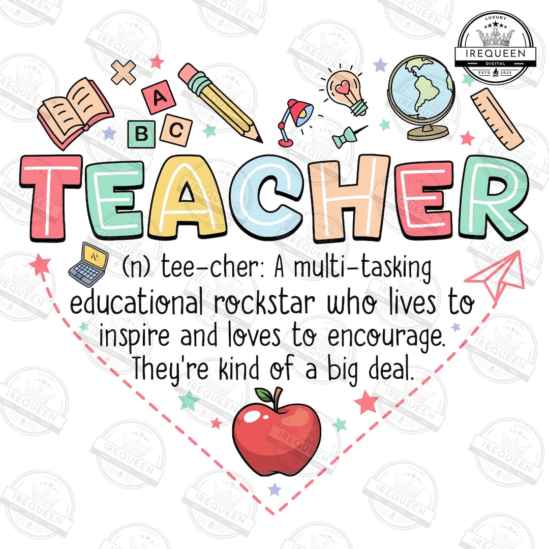 Teacher in Heart Png, Teacher Life Png, Retro Teach Png, Funny Teacher ...