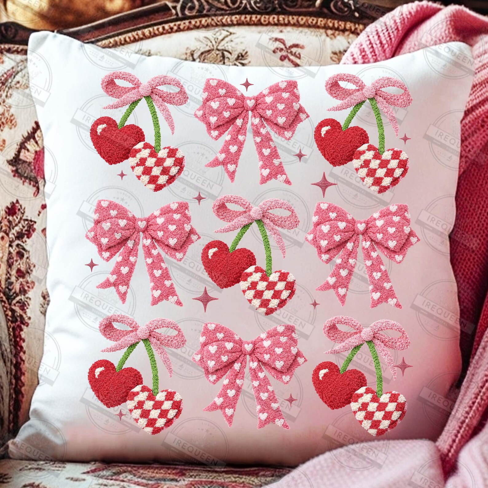 Cherry Fuzzy Png, Trendy Valentines Png, Pink Bow Png, Coquette Bow ...