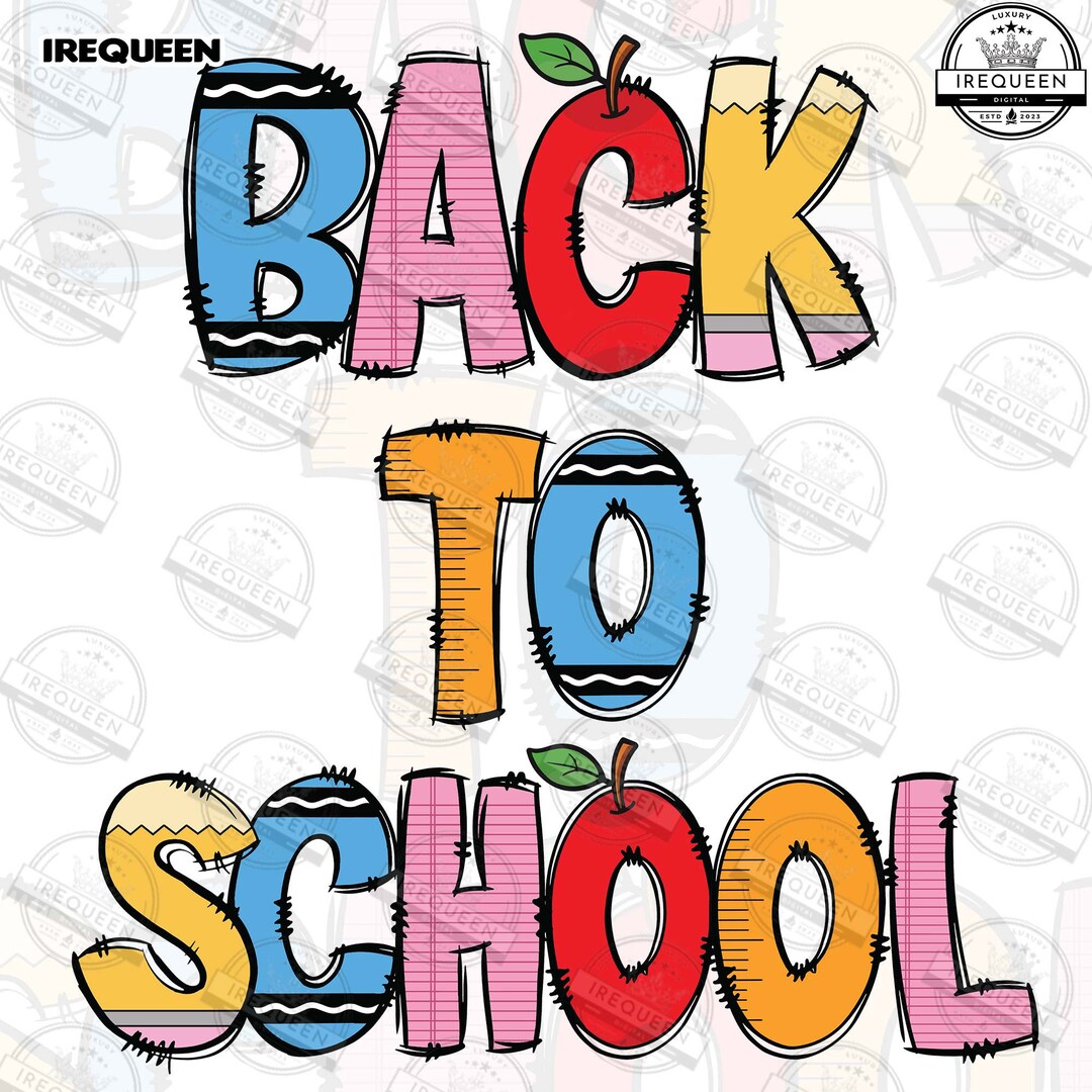 Doodle Letters & Numbers PNG, Back to School Png, Back to School Png ...