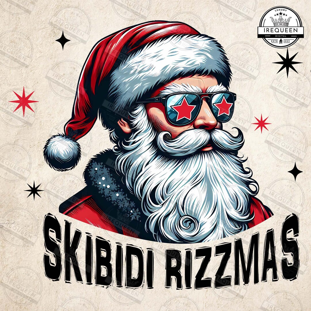 Funny Rizzler Santa Claus in Toilet Png, Skibidi Rizzmas Png, Merry ...